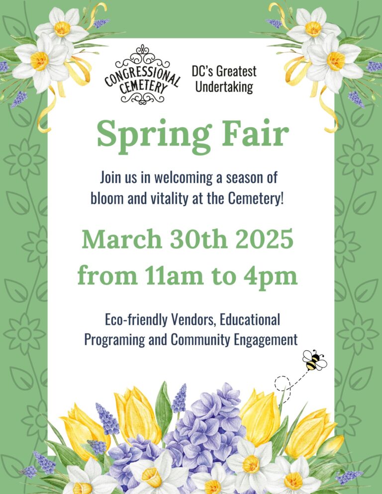Events from April 19 – May 3 – Congressional Cemetery
